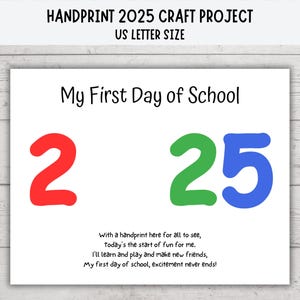 First Day of School Handprint Craft, 2025, Back to School Handprint Art ...
