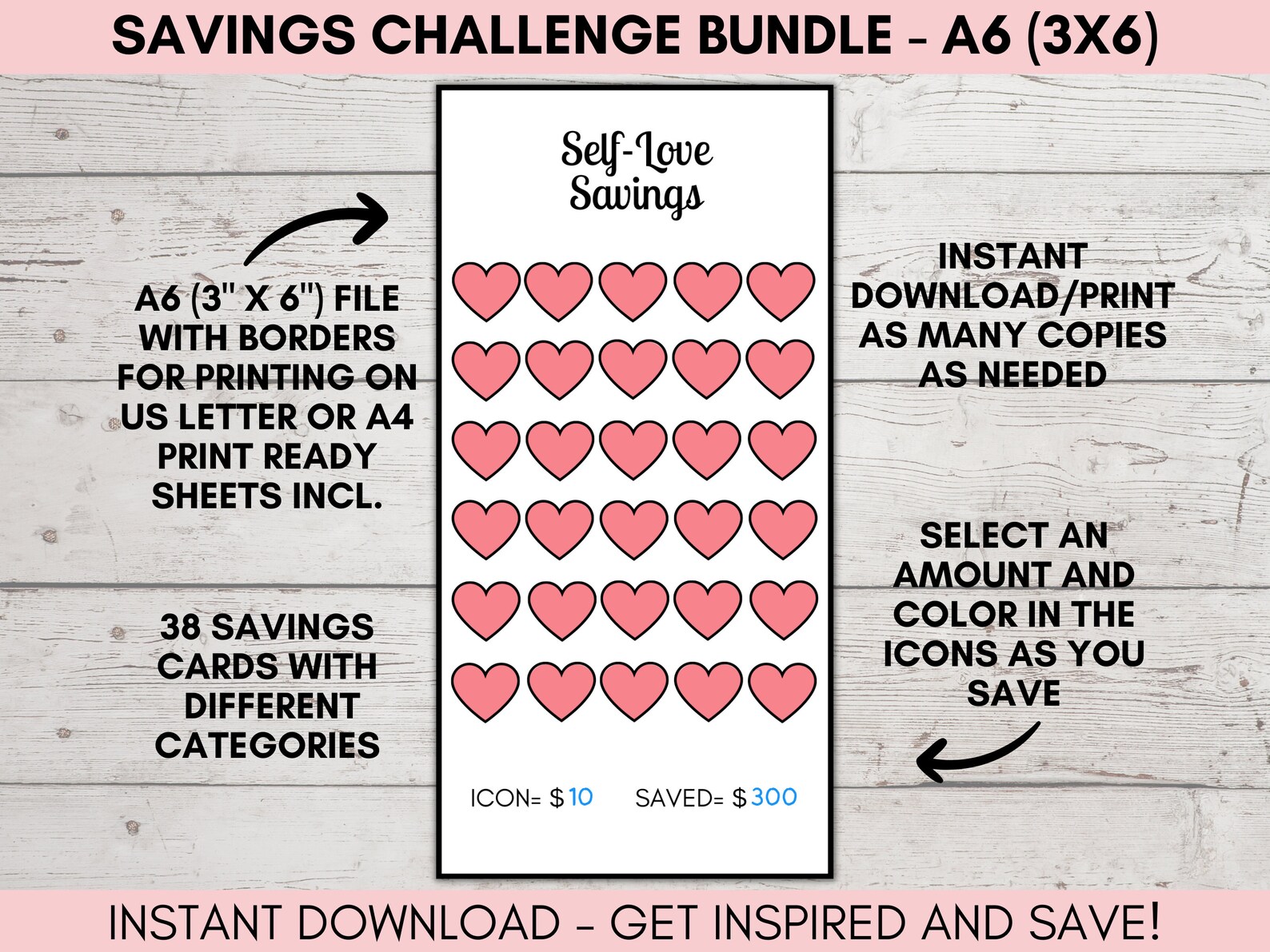 Savings Challenge Printable A6, Savings Challenge Bundle, A6 Savings ...