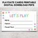Playdate Cards, Printable Playdate Cards for Kids, Play Date Calling ...