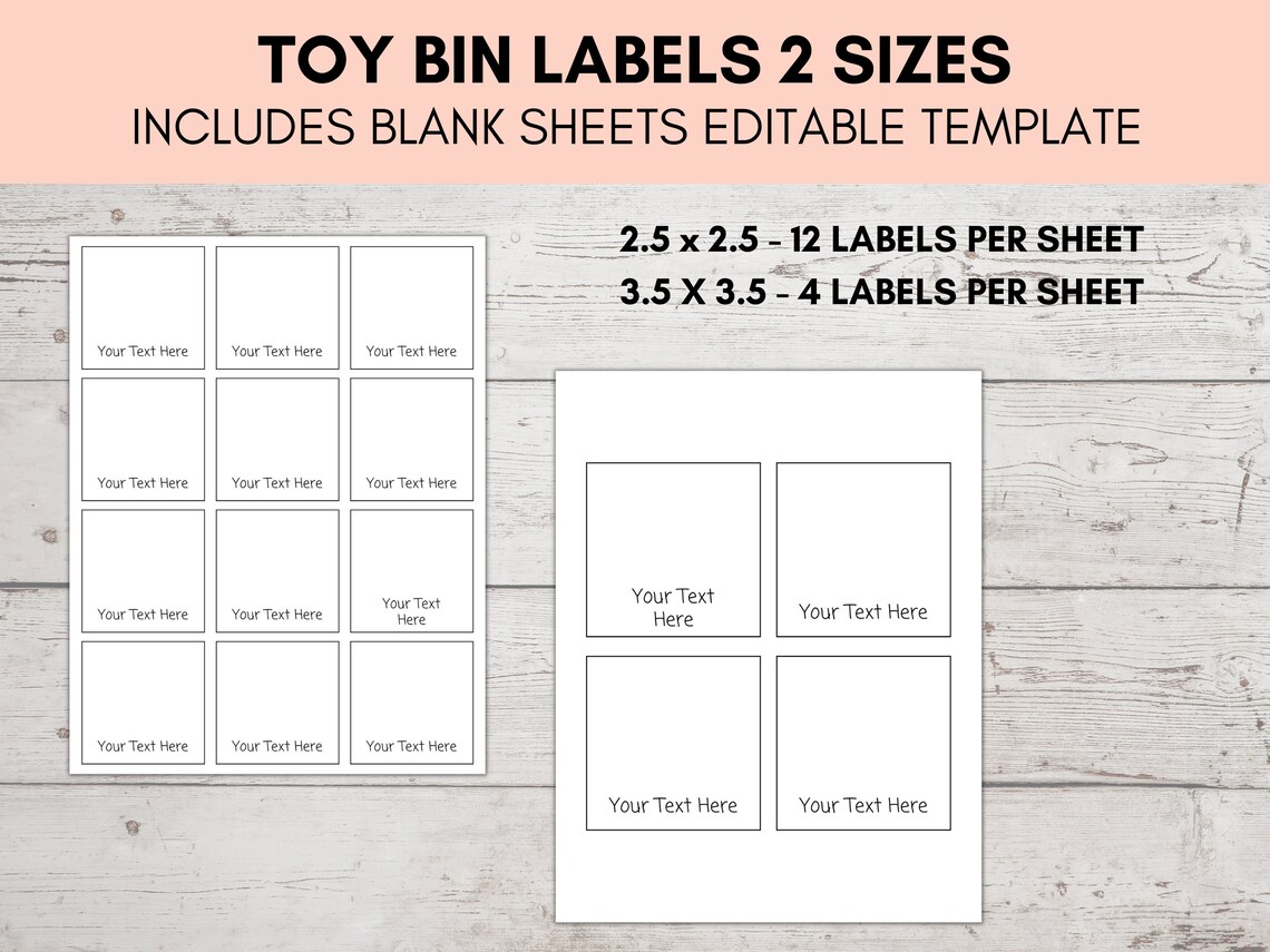 Toy Bin Labels, EDITABLE & PRINTABLE Toy Bin Storage Labels, Visual ...