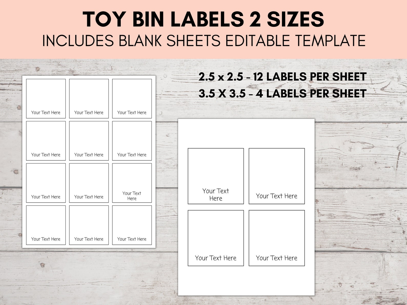 Toy Bin Labels, EDITABLE & PRINTABLE Toy Bin Storage Labels, Visual ...