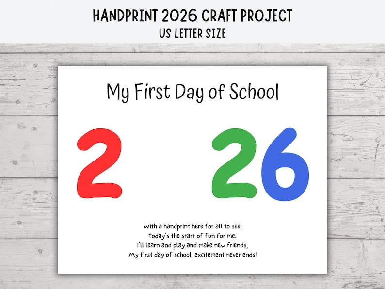 First Day of School Handprint Craft, 2026, Back to School Handprint Art ...