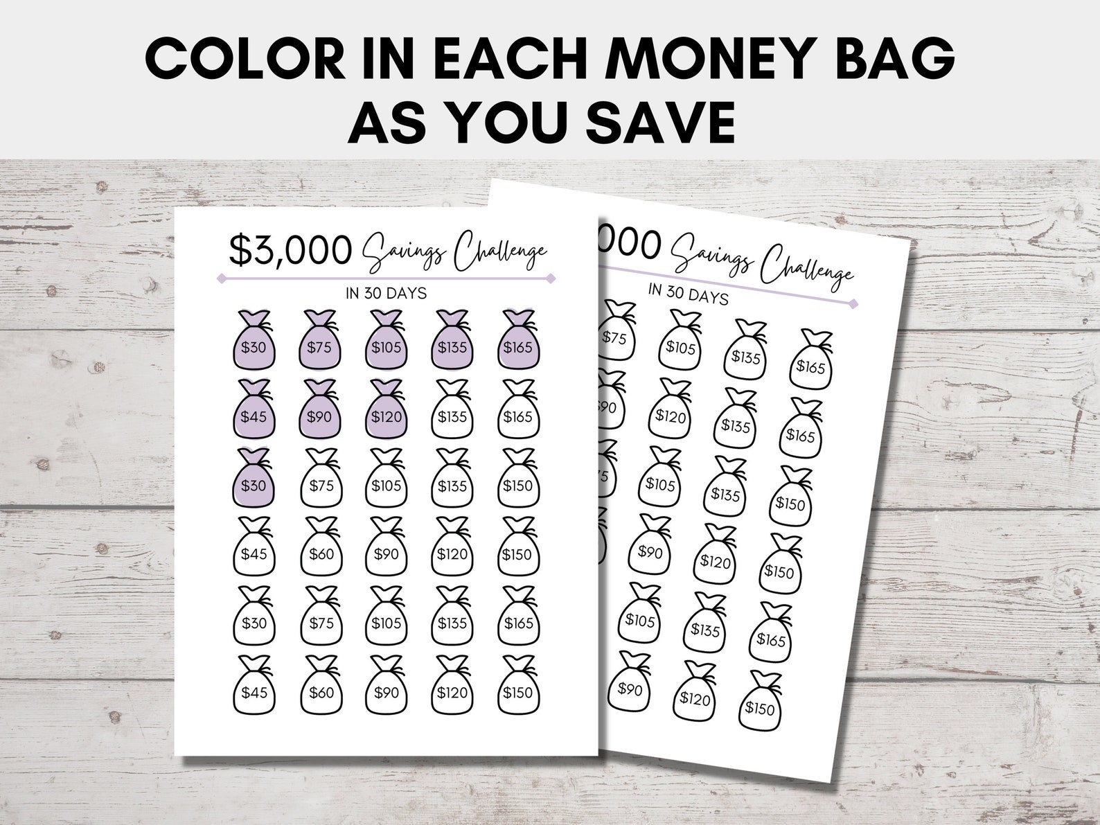 3000 Money Saving Challenge Save 3000 in 30 Days 3000 - Etsy