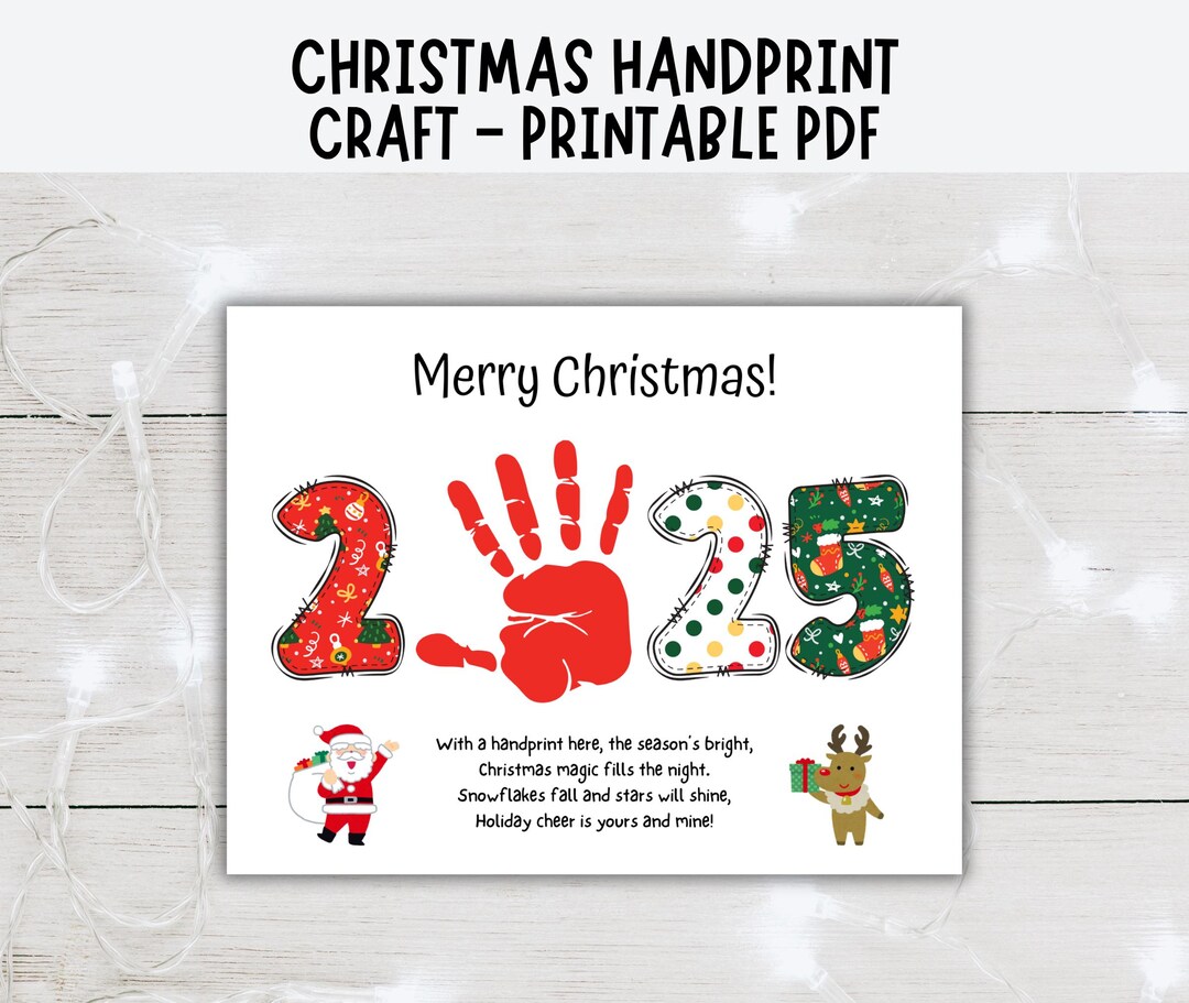 Christmas Handprint Craft 2025, Handprint for Kids, Merry Christmas ...