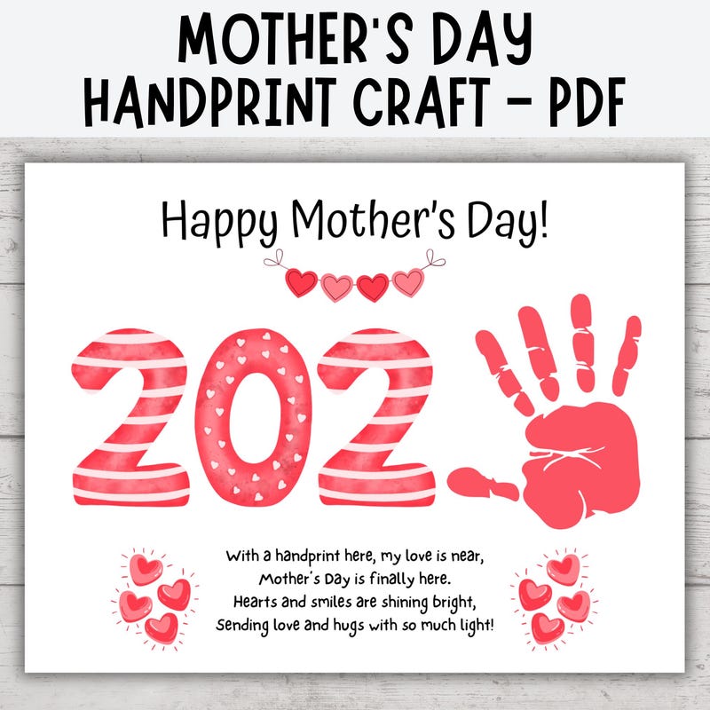 Mothers Day Handprint Art - Etsy