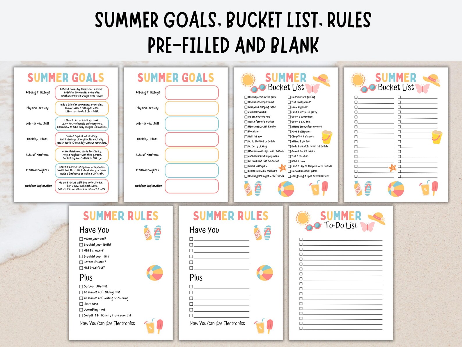 Summer Planner for Kids, 2025 Printable, Editable Canva Template ...