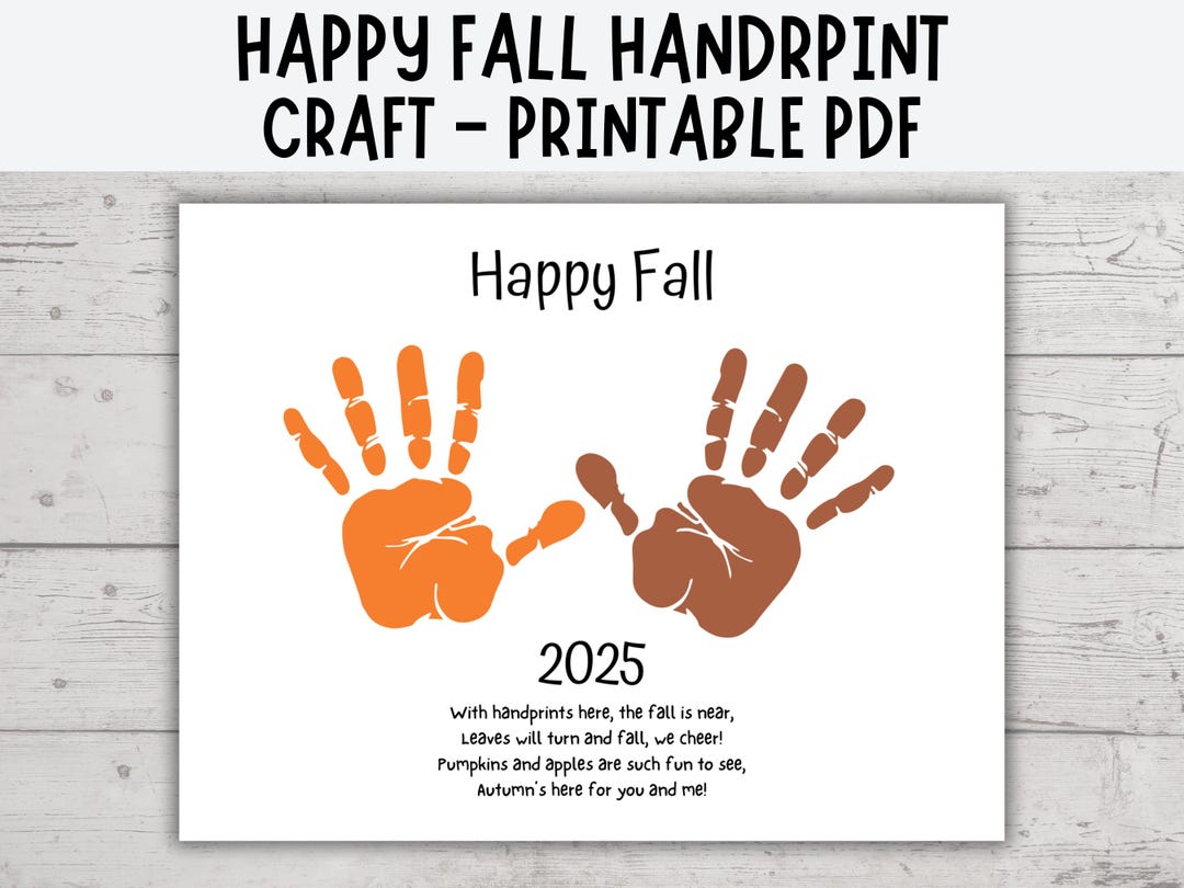 Happy Fall Handprint Craft, 2025, Happy Fall Handprint Art, Autumn ...