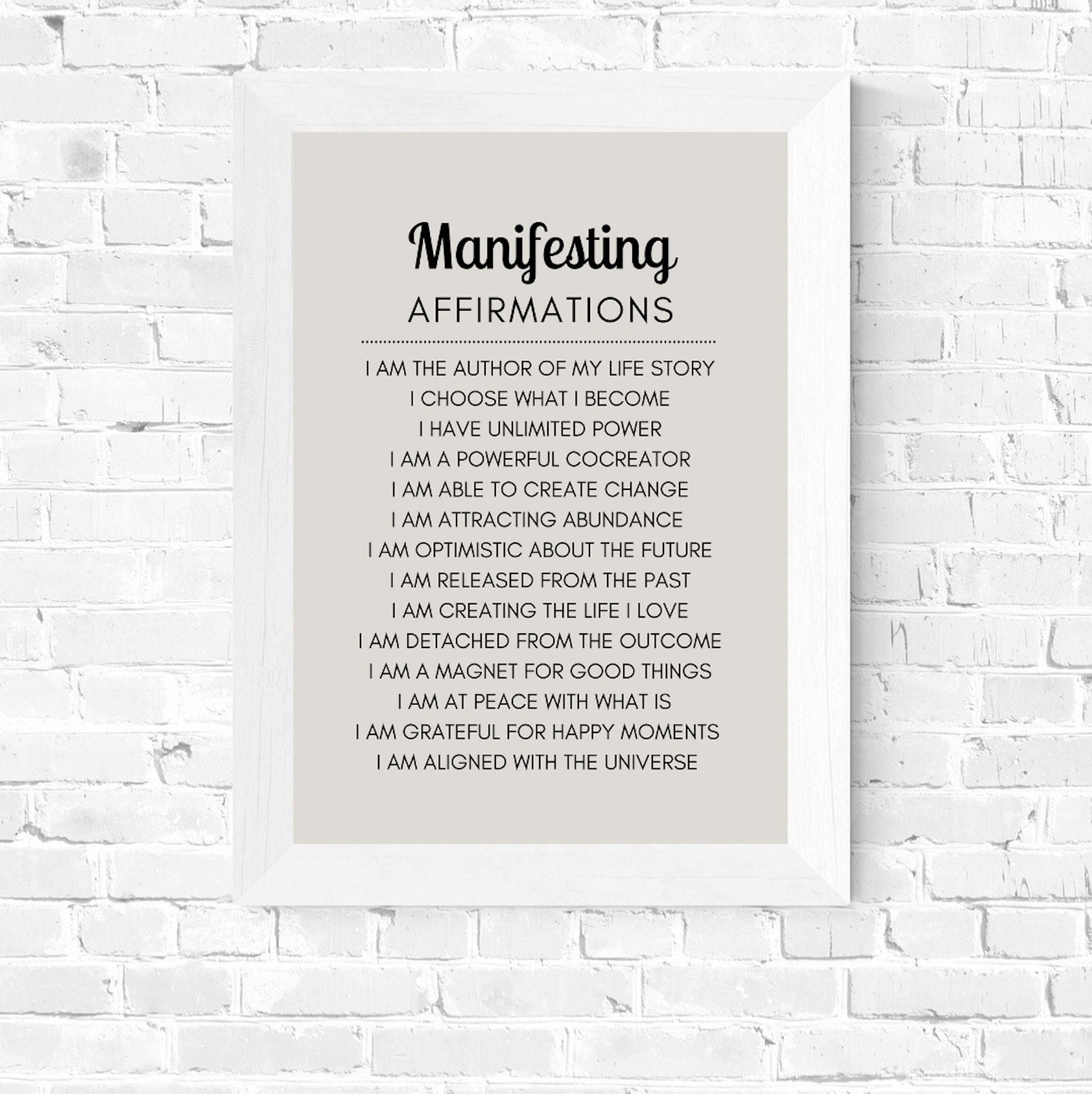 Manifesting Affirmations Print Manifestation Wall Art Poster - Etsy