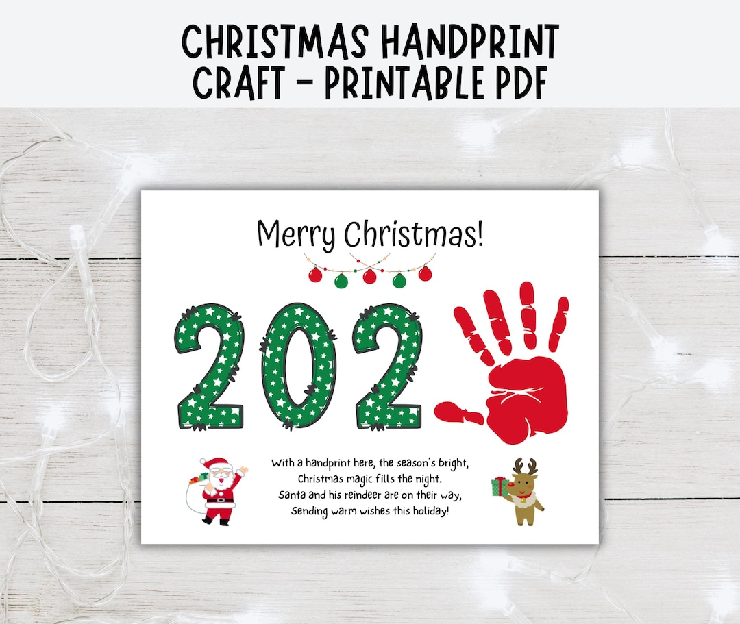 Christmas Handprint Art 2025, Holiday Keepsake Craft for Kids, Winter ...