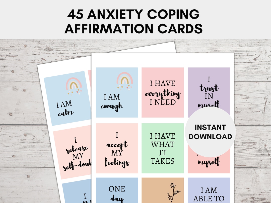 Anxiety Coping Cards, Affirmation Cards Printable, Anxiety Cards ...