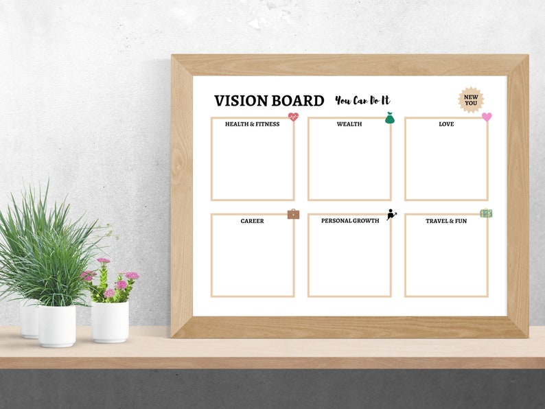Vision Board Template, Goal Board, Dream Board, Instant Download 300 ...