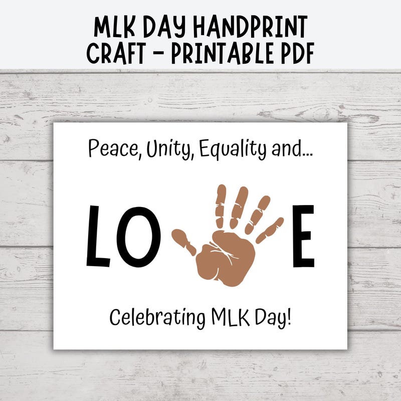 Mlk Handprint Craft - Etsy