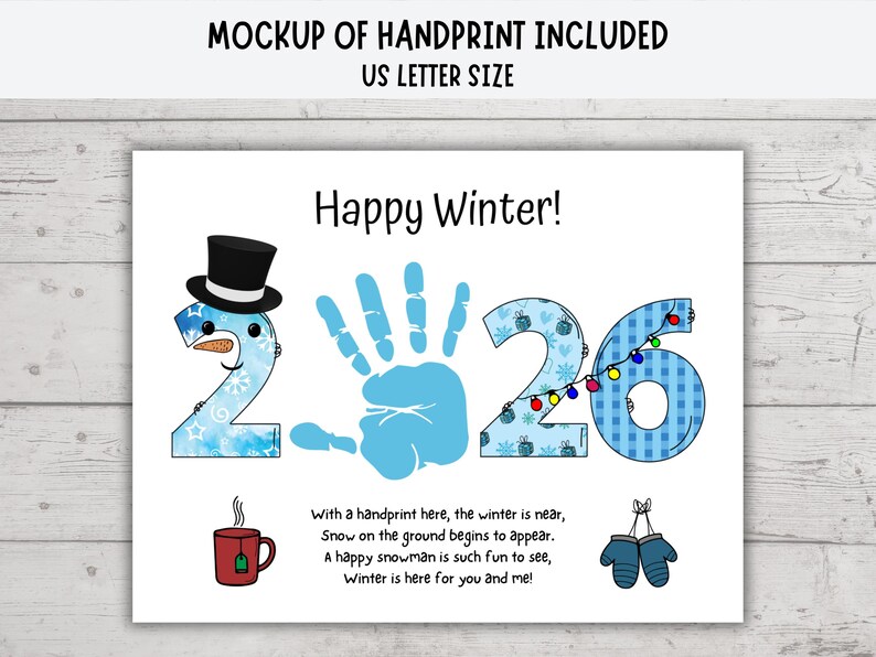 Winter Handprint Craft 2026, January Handprint Craft for Kids, Happy ...
