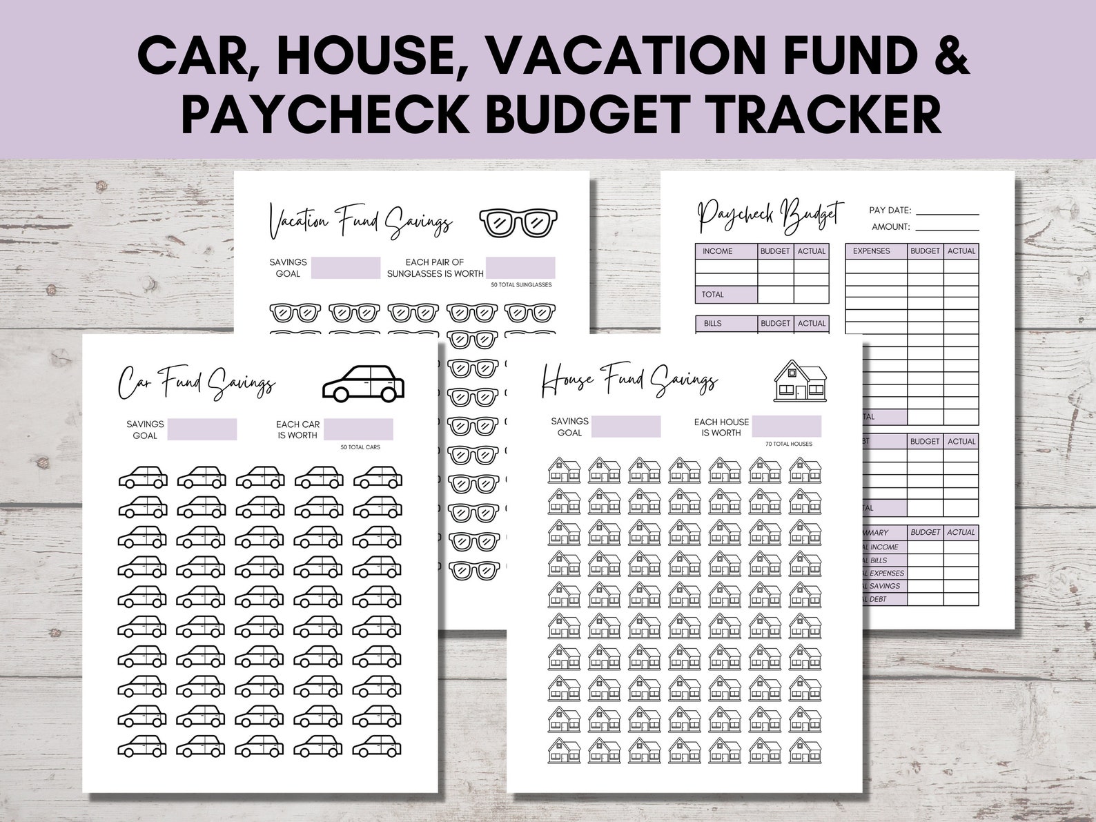 Savings Challenge Bundle, Printable Savings Challenge, Savings Tracker ...