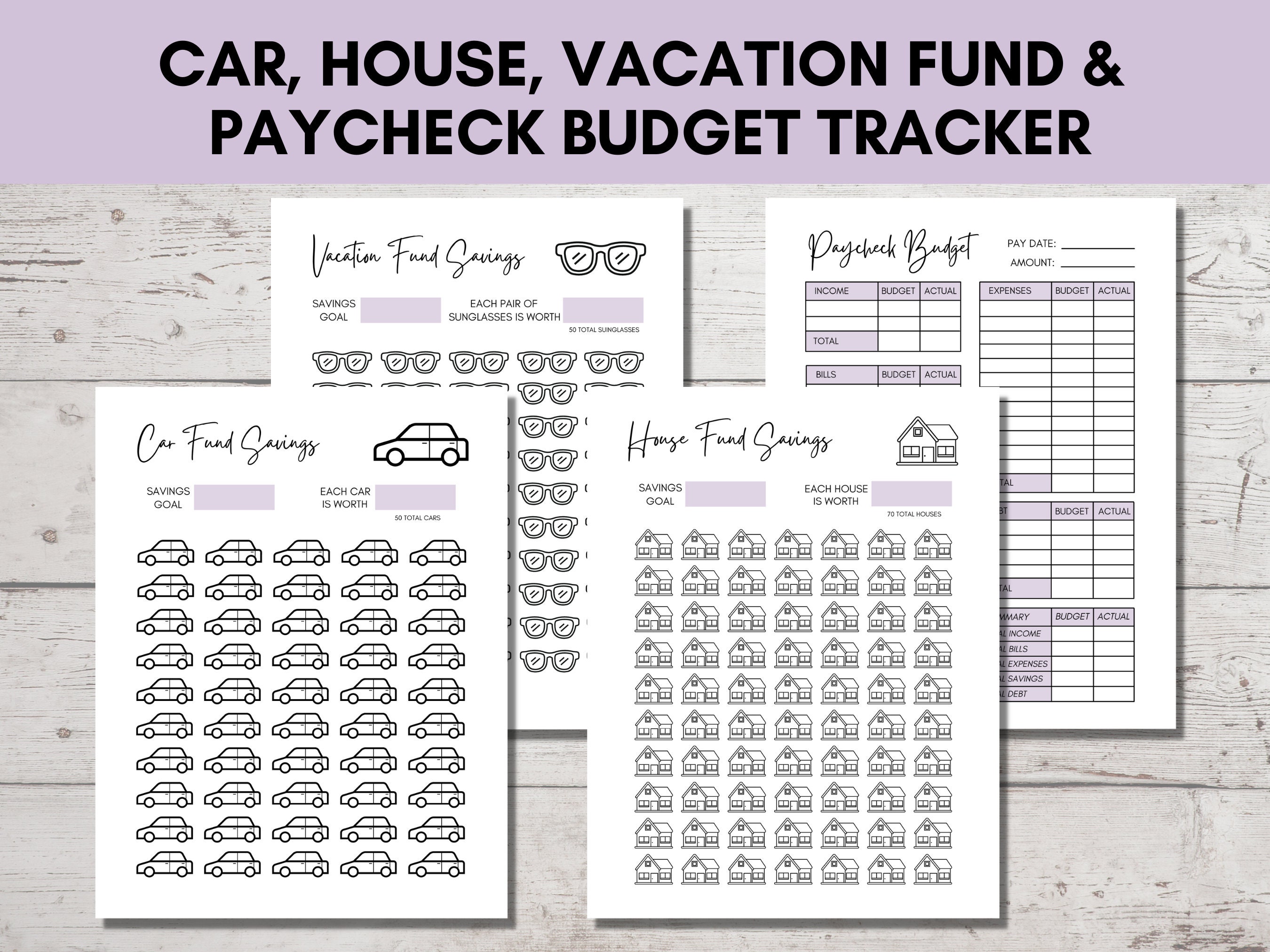 Savings Challenge Bundle, Printable Savings Challenge, Savings Tracker ...
