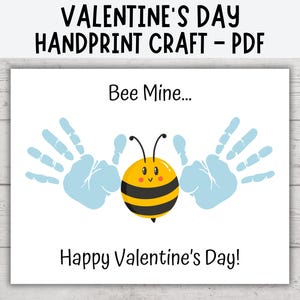 Valentines Day Handprint, Bee Mine, Valentine Handprint Template ...