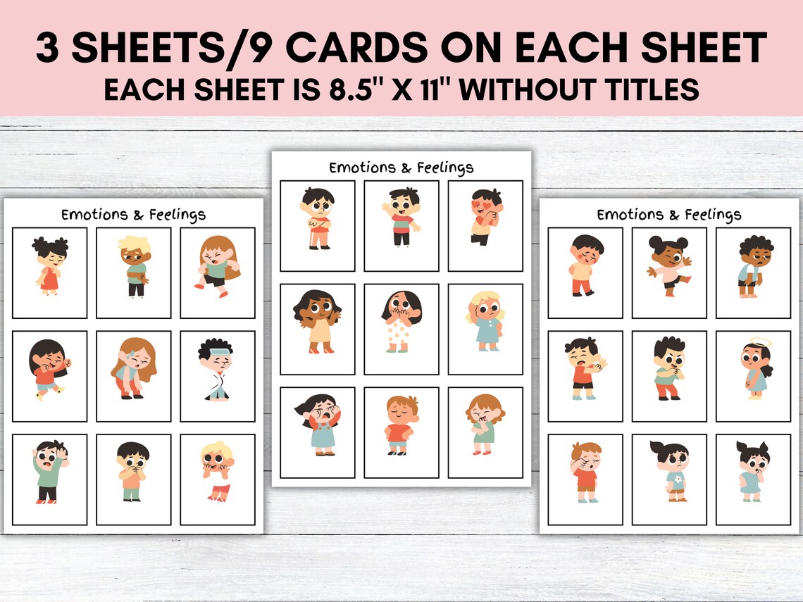 Emotions Flashcards, Feelings Flash Cards, Flashcard Printable ...