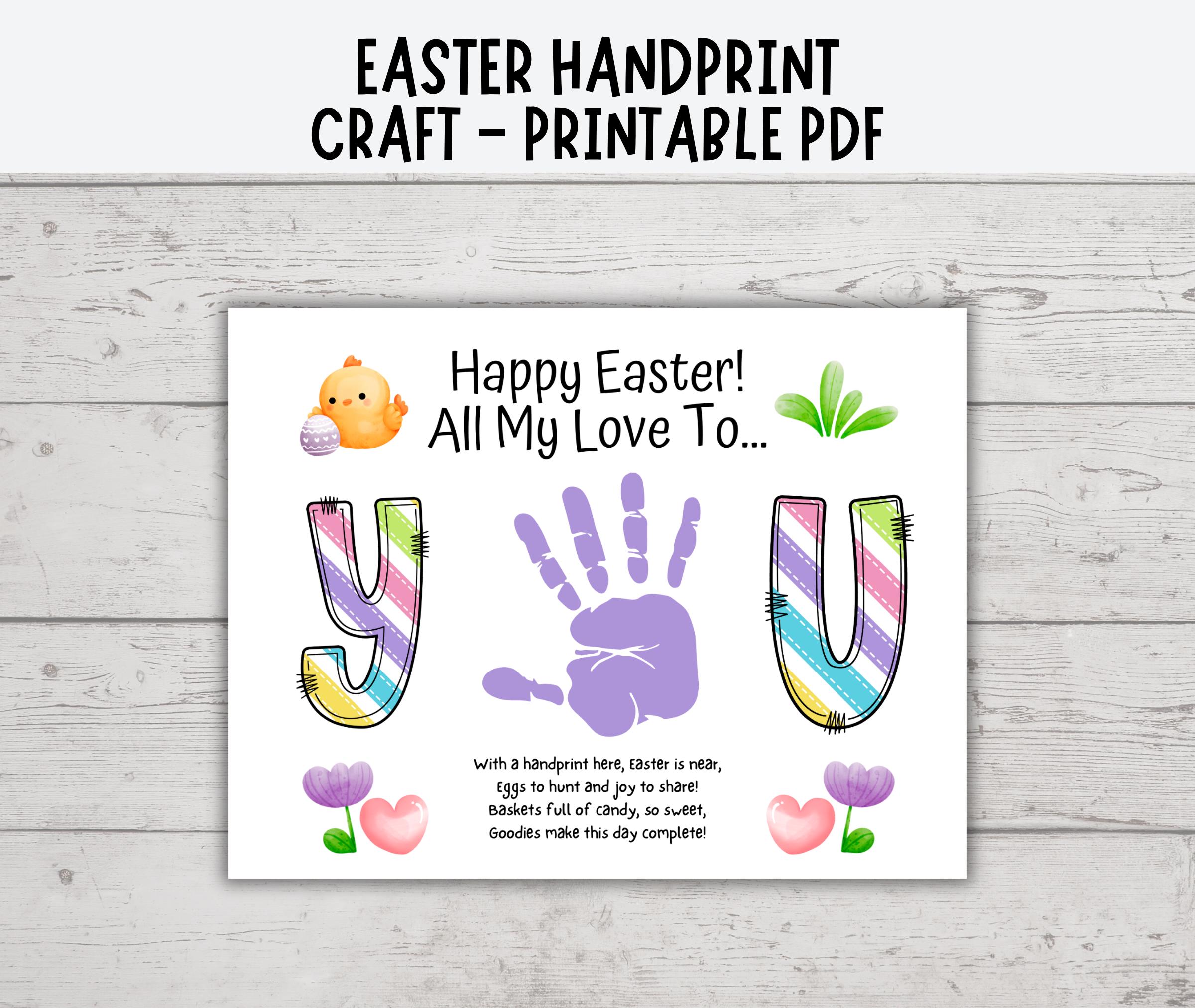 Easter Handprint Craft, Spring Easter Handprint Template, Easter ...