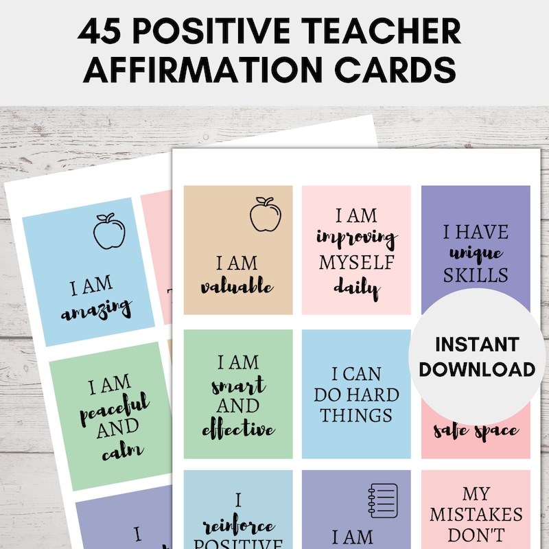 Teacher Affirmations - Etsy