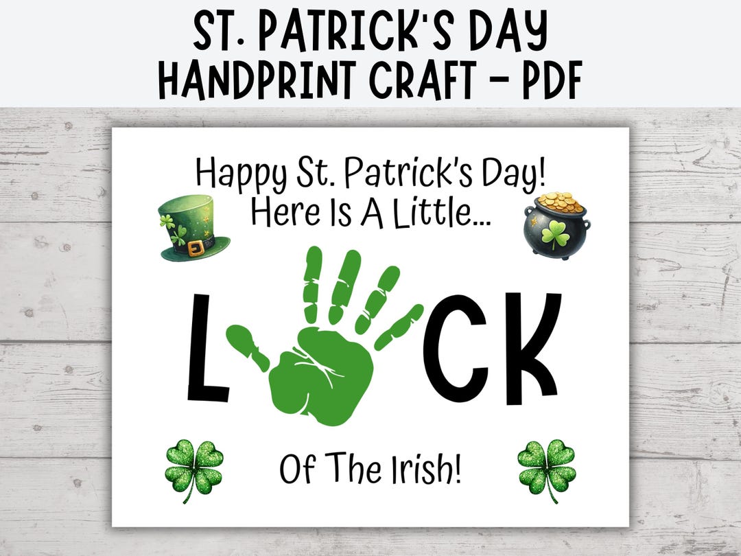 St. Patrick's Day Handprint Craft, Luck St. Patrick's Day Handprint ...