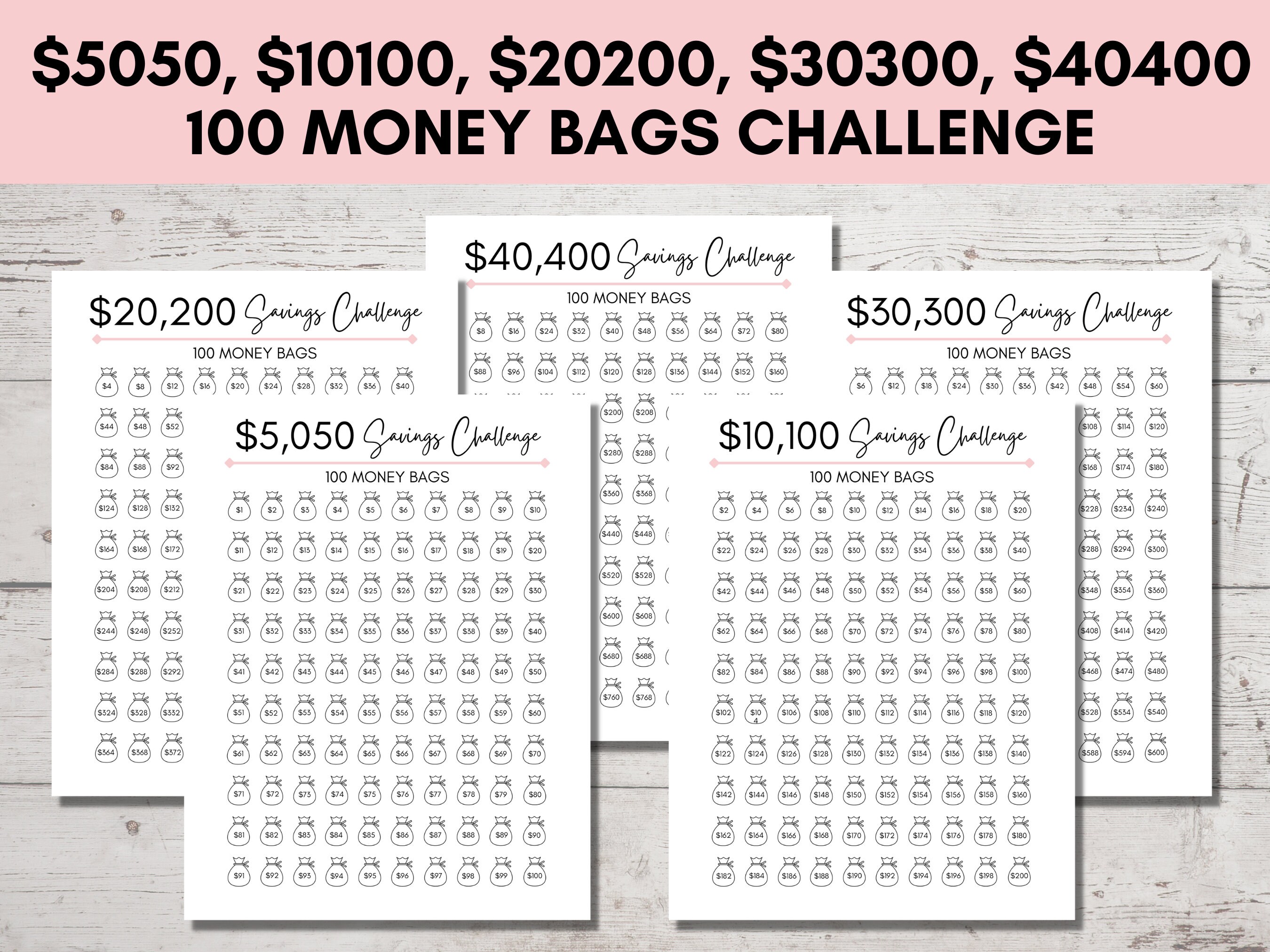 Printable 100 Envelope Challenge Bundle, Savings Challenge, Savings ...
