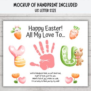Easter Handprint Craft, Spring Easter Handprint Template, Easter ...
