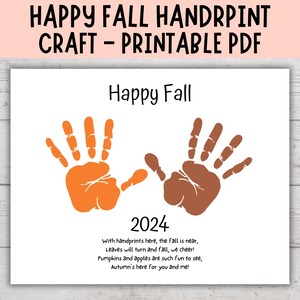 Happy Fall Handprint Craft, 2024, Happy Fall Handprint Art, Autumn ...