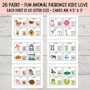 Partner Pairing Cards, Animals Pairing Cards, Classroom Partner Cards ...