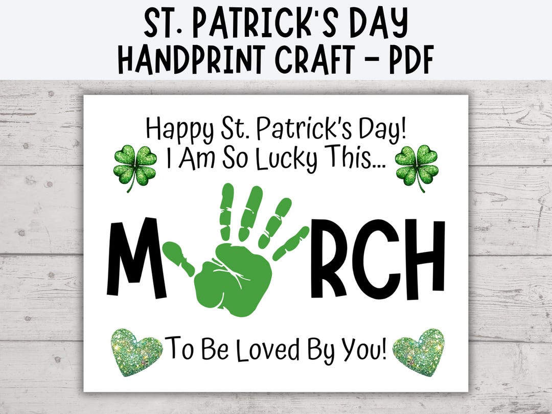 St Patricks Day Handprint Craft, March Handprint Art, St. Patricks Day ...