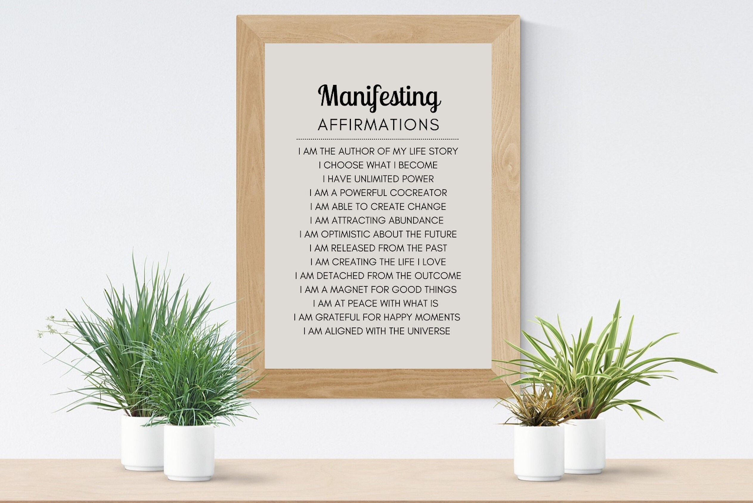 Manifesting Affirmations Print Manifestation Wall Art Poster - Etsy