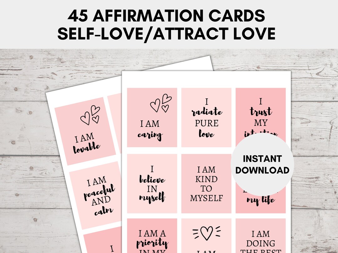 Affirmation Cards Printable, Positive Affirmation Cards, Self Love ...