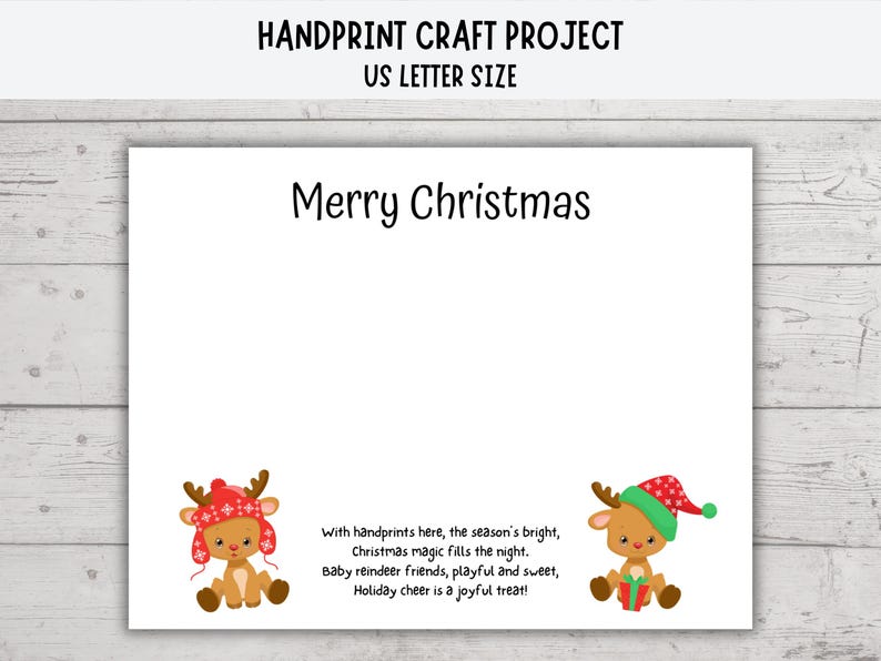 Christmas Baby Reindeer Handprint Craft, Merry Christmas Handprint ...
