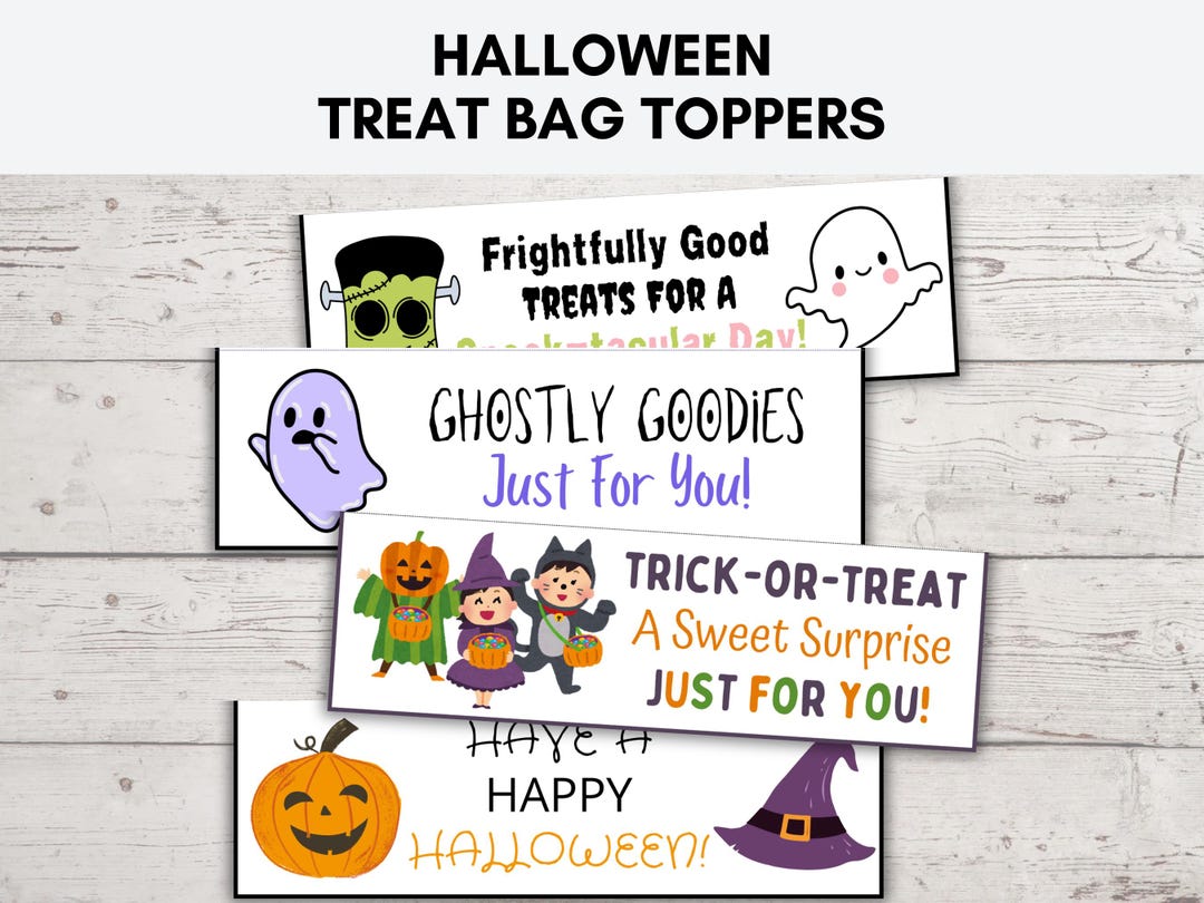 Halloween Treat Bag Toppers, Happy Halloween Cookie Topper, Bag Toppers ...