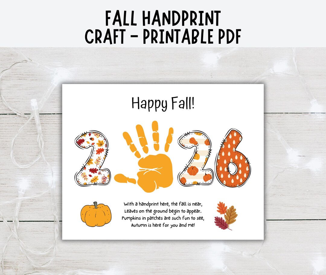 Happy Fall Handprint Craft, 2026, Happy Fall Handprint Art, Autumn ...