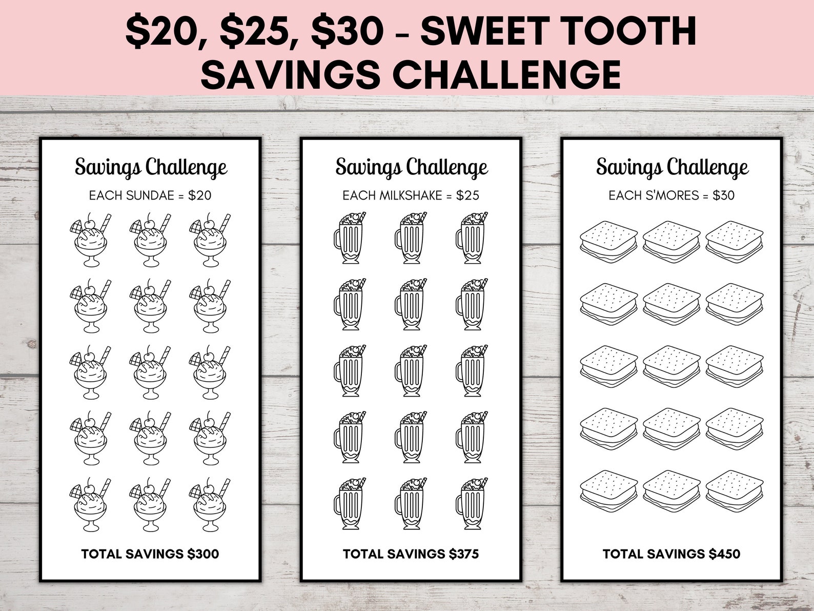 A6 Savings Challenge Printable Savings Challenge Bundle A6 Sized Mini