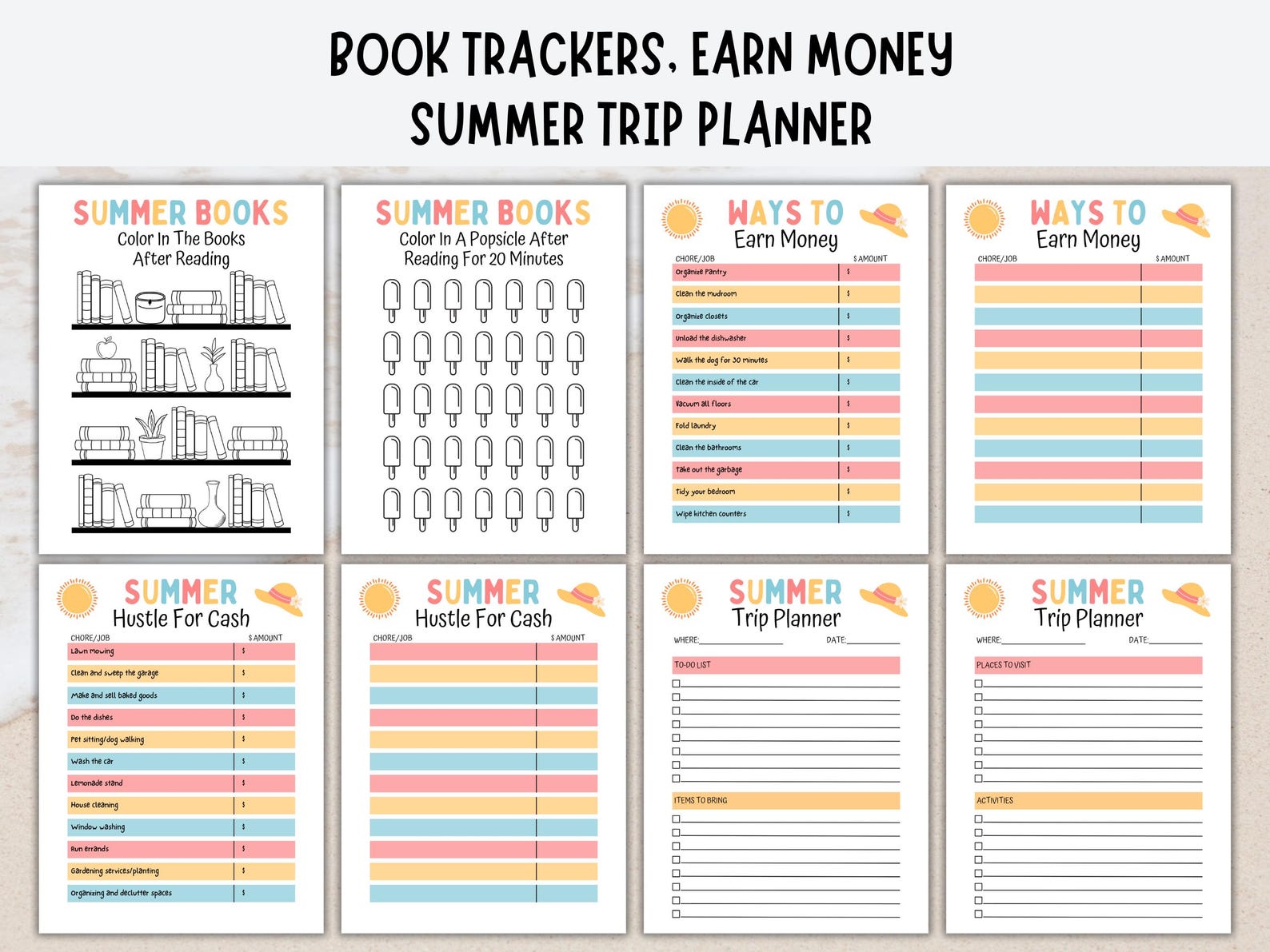 Summer Planner for Kids, 2025 Printable, Editable Canva Template ...