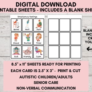 Nonverbal Communication Cards Visual Board Flash Cards - Etsy