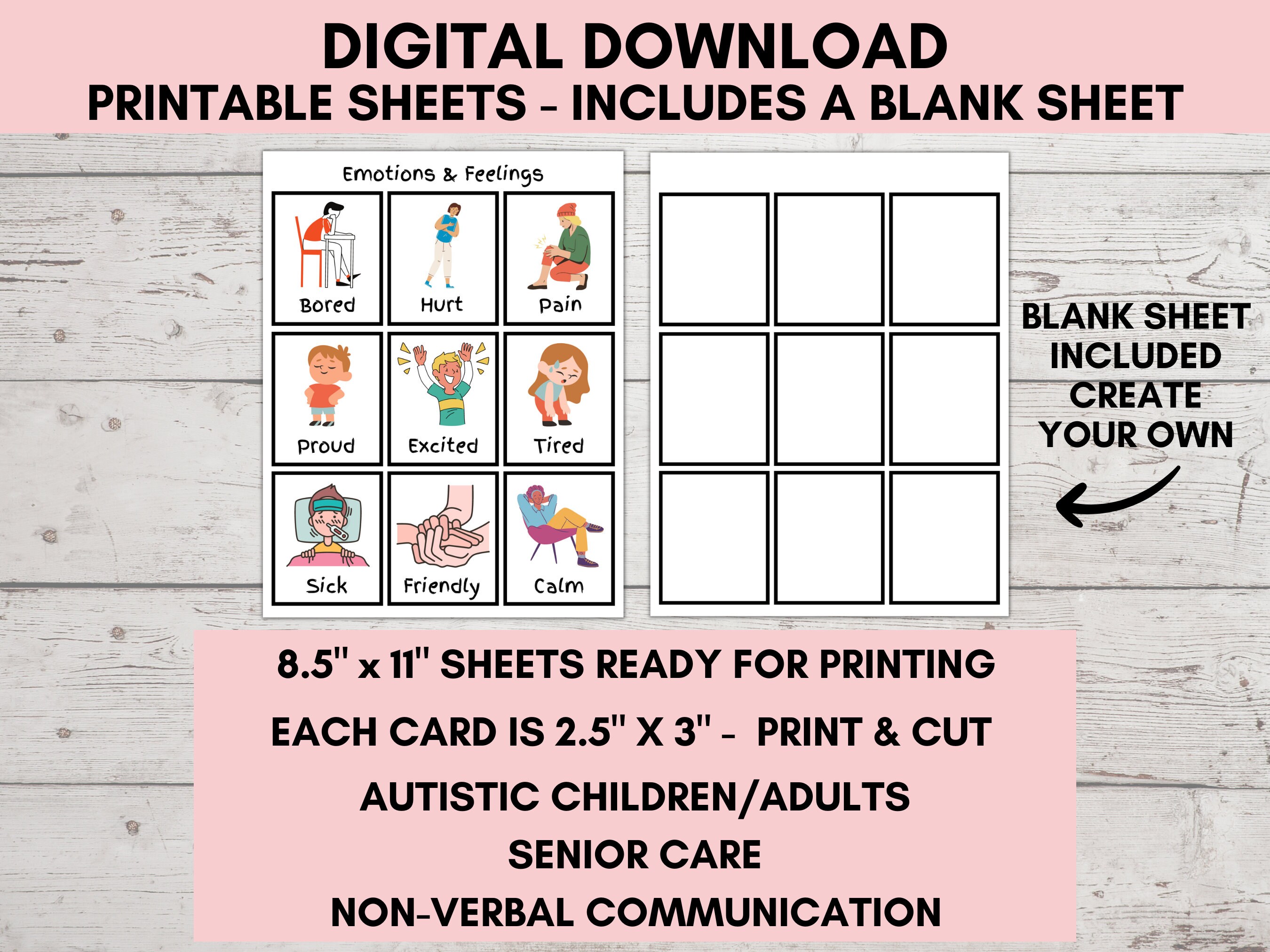 Nonverbal Communication Cards Visual Board Flash Cards - Etsy