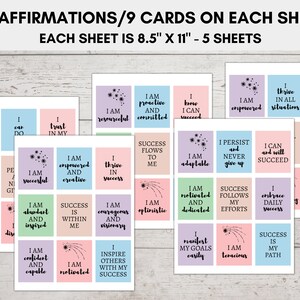 Positive Affirmation Cards Printable, Daily Affirmations for Success ...