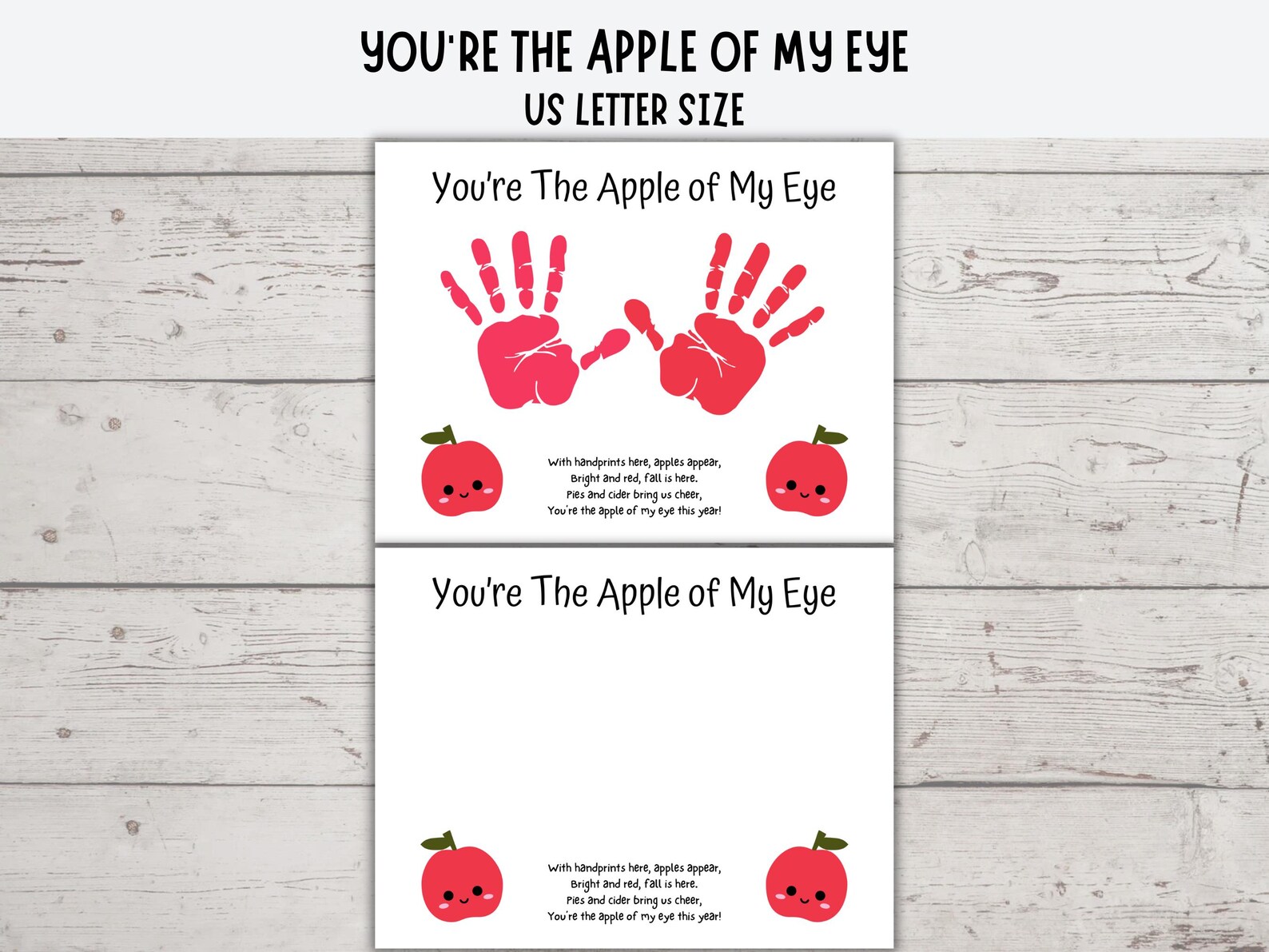 Apple Handprint Craft, Bundle Fall Handprint Craft, Cutest Little Apple ...