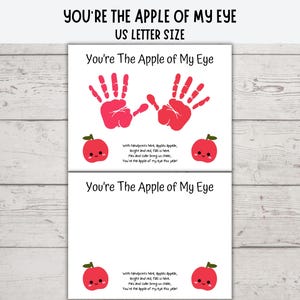 Apple Handprint Craft, Bundle Fall Handprint Craft, Cutest Little Apple ...