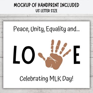 MLK Day Handprint Craft, Black History Month Kids Craft Handprint Art ...