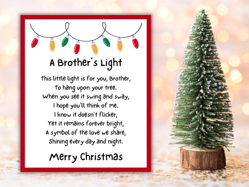 A Brother's Light Card Tag in 3 Sizes, Christmas Tags, Printable Card ...
