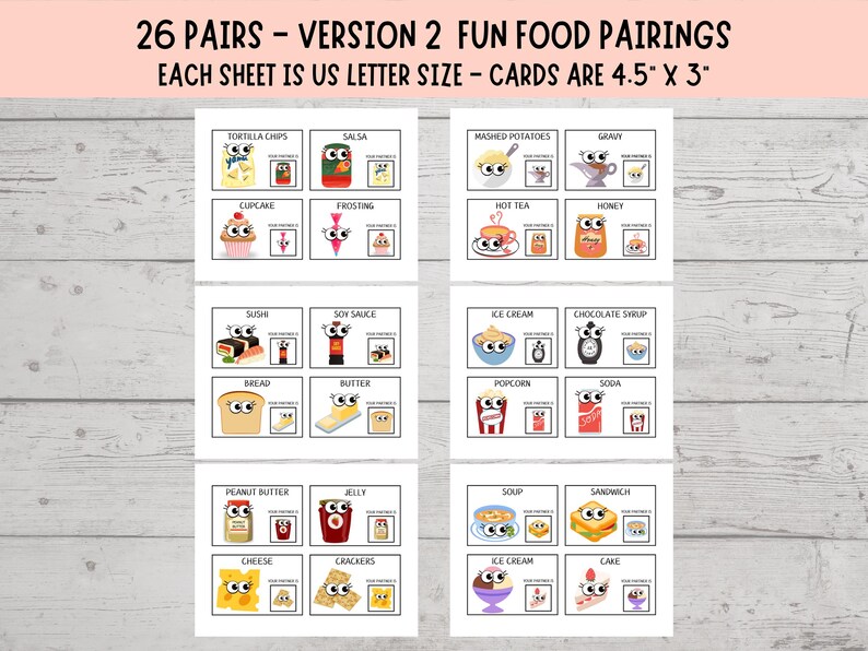 Partner Pairing Cards, Classroom Partner Cards, Pairing Cards, Peanut ...