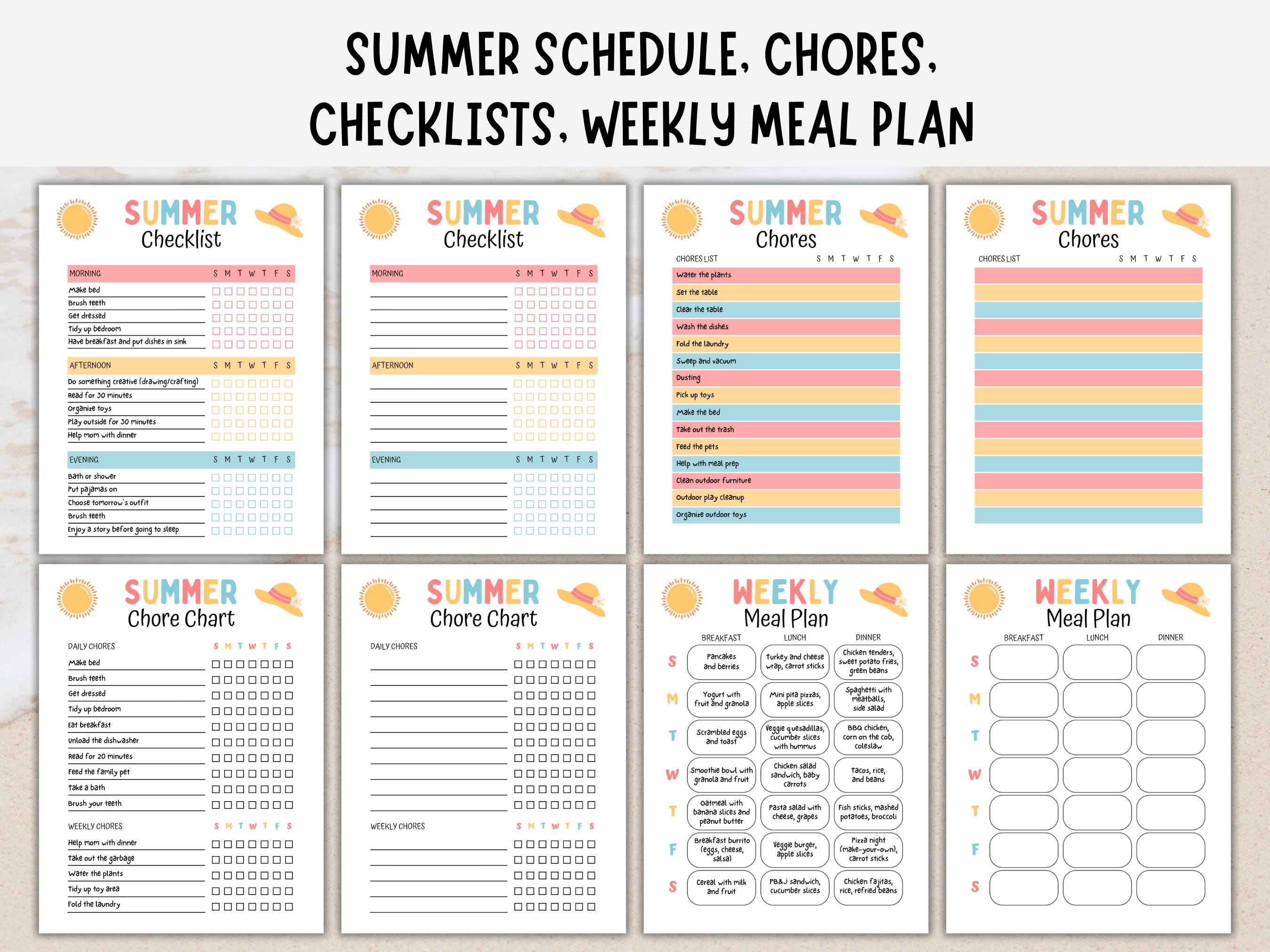 Summer Planner for Kids, 2025 Printable, Editable Canva Template ...
