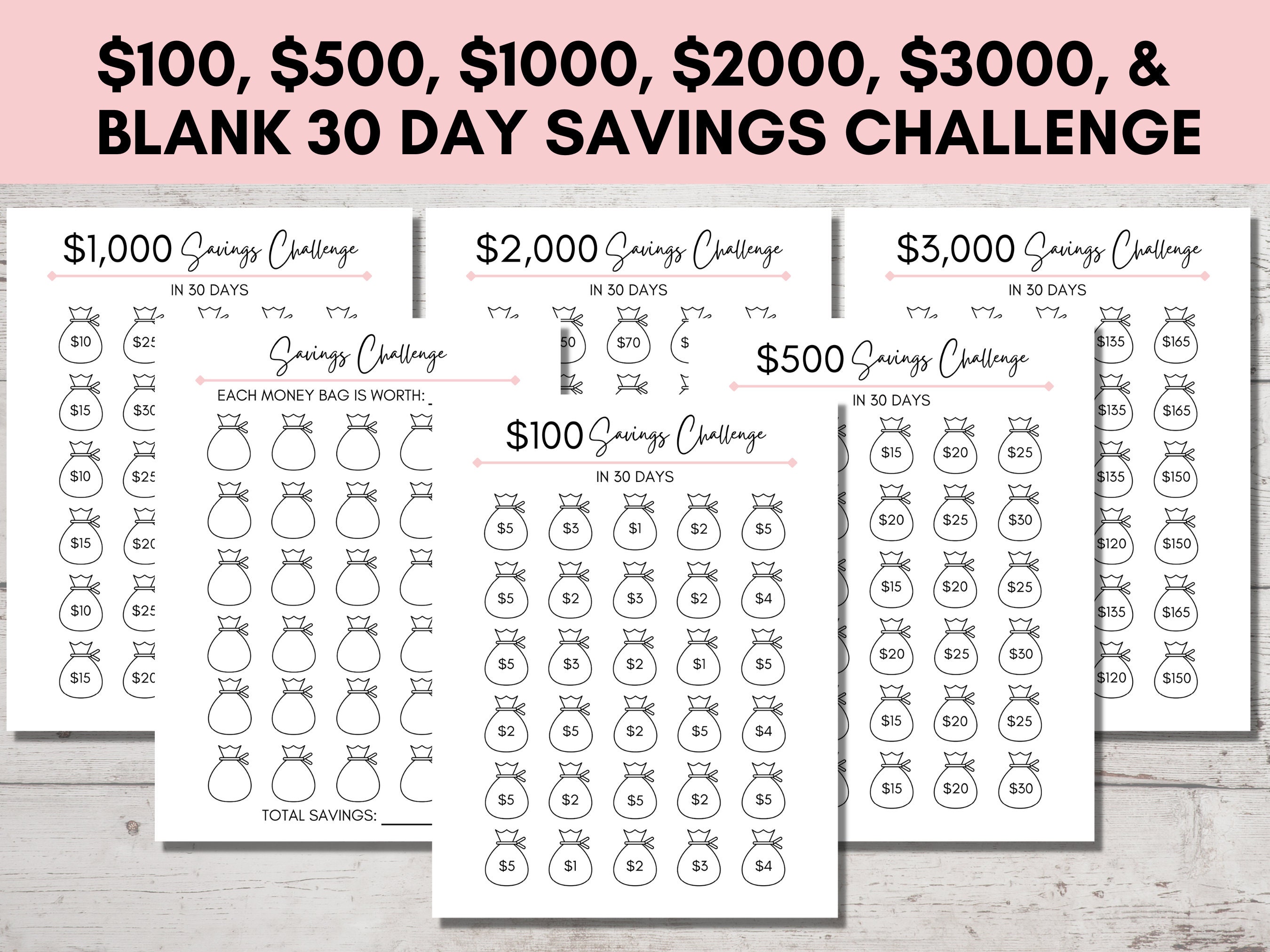 Printable Savings Challenge Bundle, Savings Trackers Bundle, Money ...