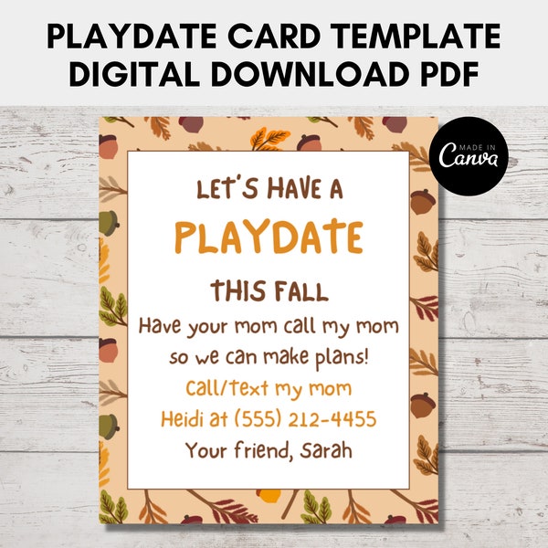 Playdate Cards - Etsy