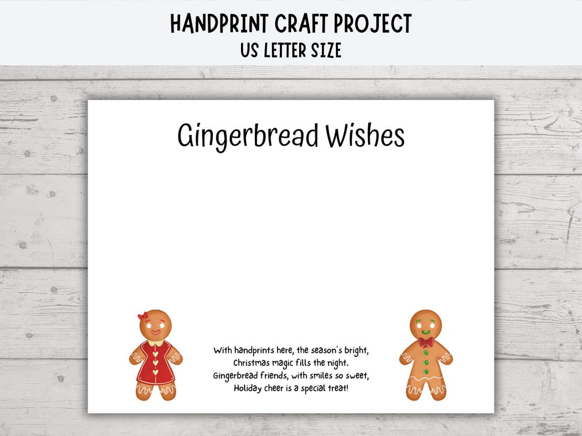 Christmas Handprint Craft, Gingerbread Handprint Template, Merry ...