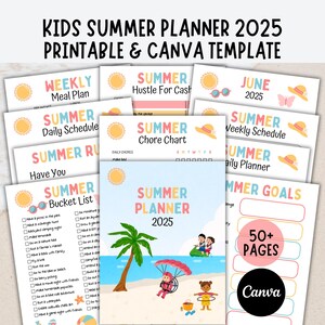 Summer Planner for Kids, 2025 Printable, Editable Canva Template ...