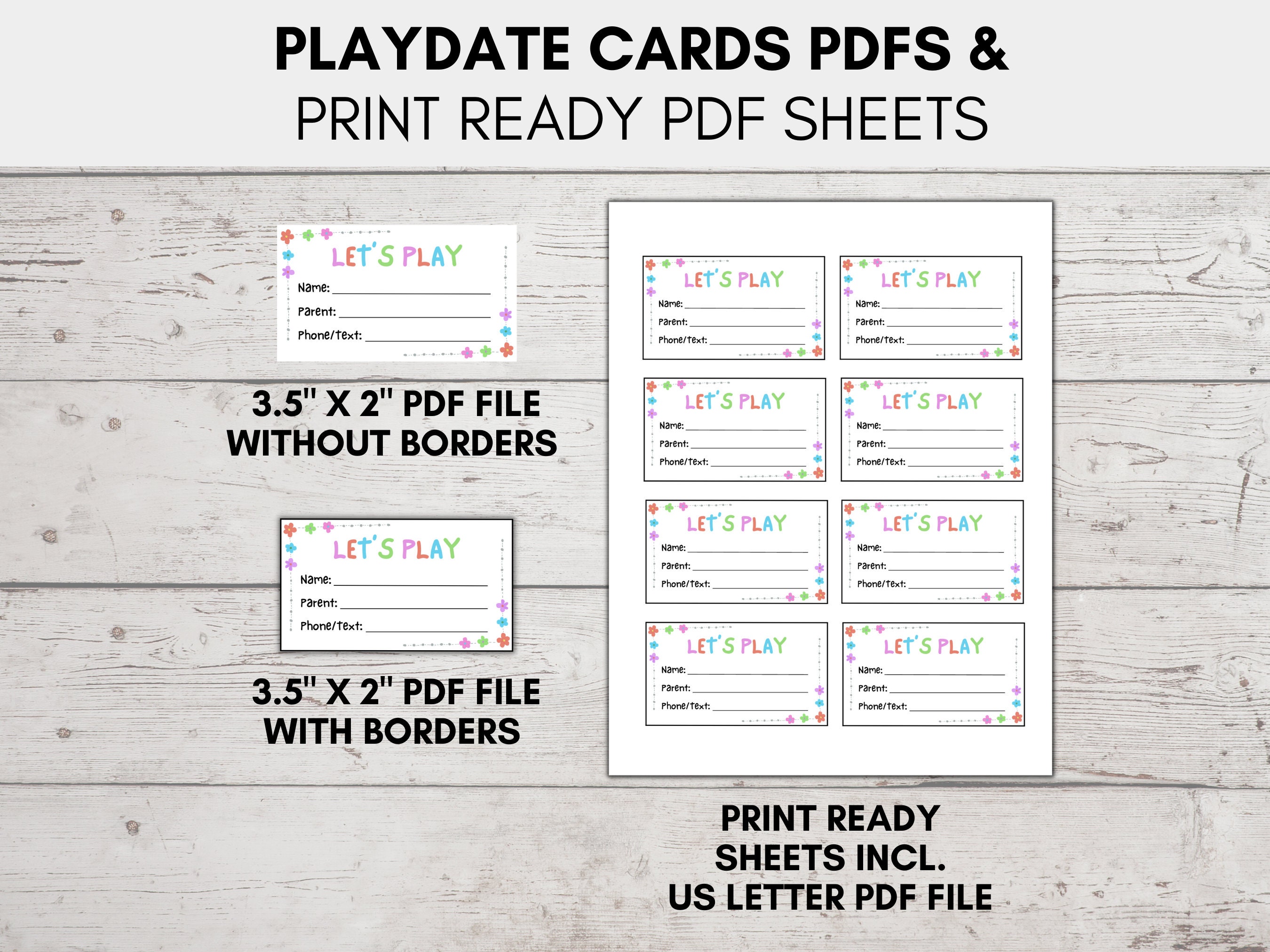Playdate Cards Printable Playdate Cards for Kids Play Date - Etsy